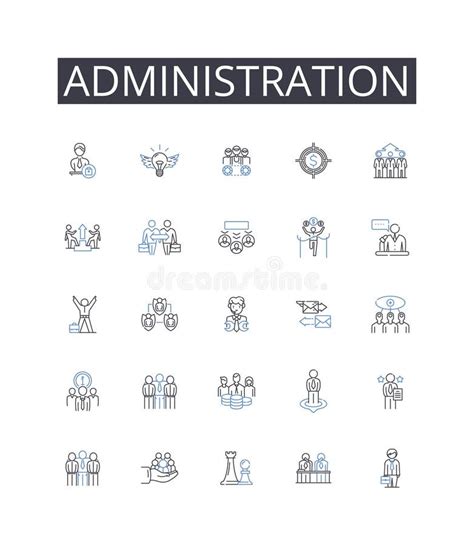 Administration Line Icons Collection Management Governance Control