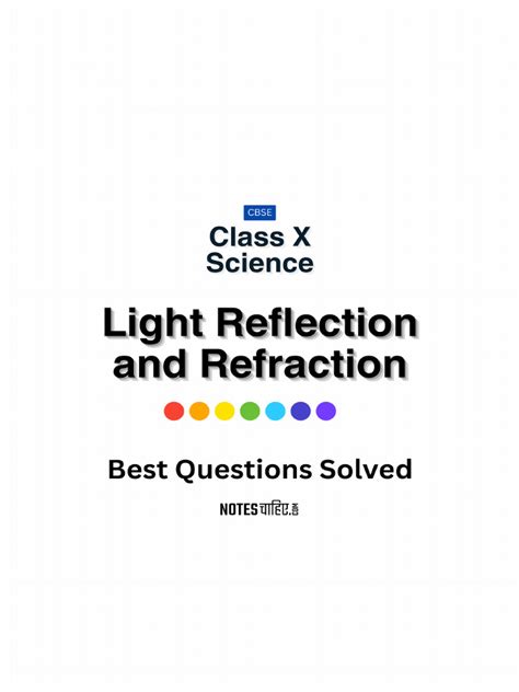 light and reflection imp question solved pdf