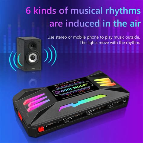 Coolmoon New Argb Controller 4in1 Pwm Argb Music Rhythm Wireless Remote 5v3p Hub Aura Rgb Sync