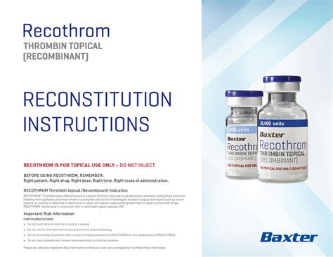Recothrom Preparation Guide Baxter Healthcare