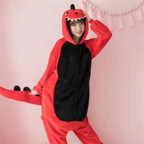 Pijama Dinosaurio Rojo Kigurumi Polar Unisex Envio Gratis Meses Sin Inter S