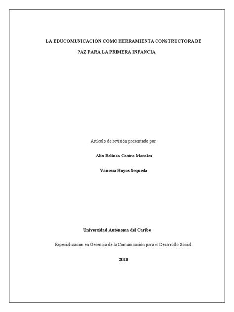 Leer La Educomunicación Como Herramienta Constructora De Paz Para La
