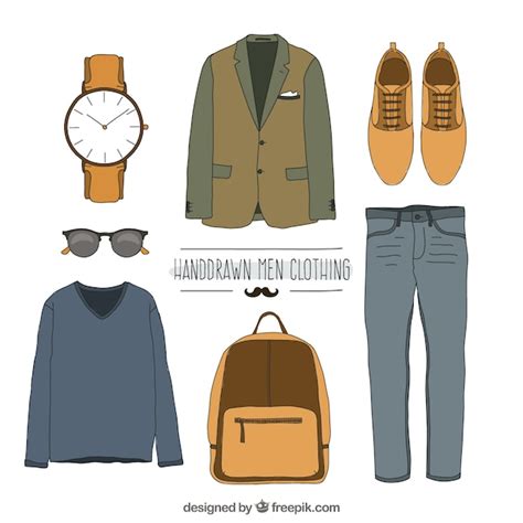 Hand Drawn Mens Clothing Vector Free Download