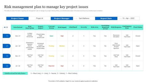 project excellence playbook for executives risk management plan to
