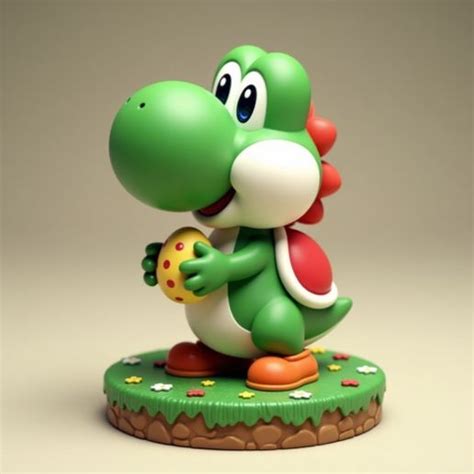 Stl File Yoshi Holding An Egg 🥚 Obj・3d Printer Model To Download・cults