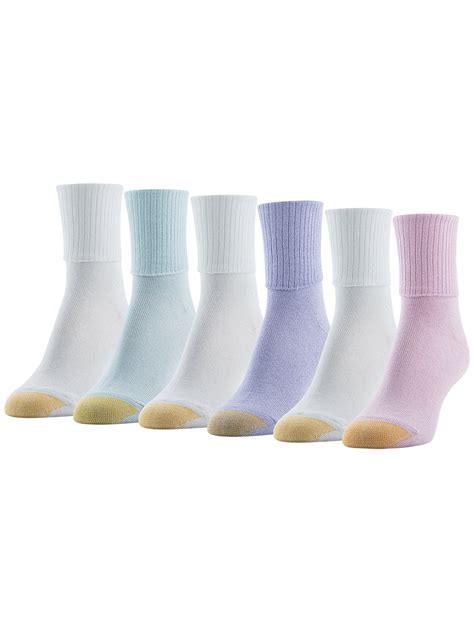 Goldtoe Edition Womens Turn Cuff Socks 6 Pairs Comfort Durability