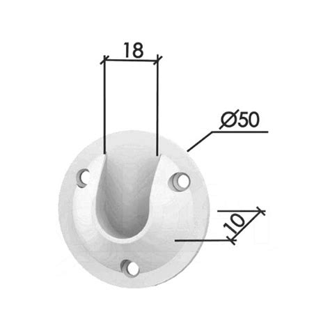 Dabel Nosač šipke Ns1 Bela 18 10 Fi50 Mm 2kom Dbp1