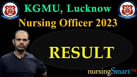 Kgmu Nursing Officer Result 2023 Kgmunursingofficer Youtube