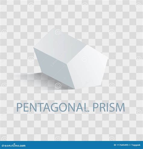 Pentagonal Prism Geometric Figure Of White Color Stock Vector Illustration Of Monochrome