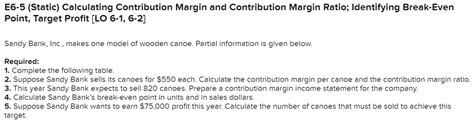 Solved E Static Calculating Contribution Margin And Chegg Com