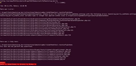 Schema Errors For Bootstrap Barrio Settings With The Following Errors