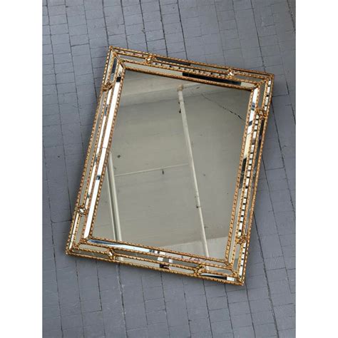 Vintage Hollywood Regency Era Multi Faceted Mirror With Gilt Detailing