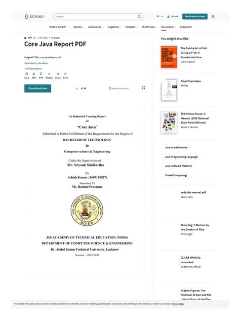 Scribd Com Document 438770896 Core Java Report Pdf Pdf