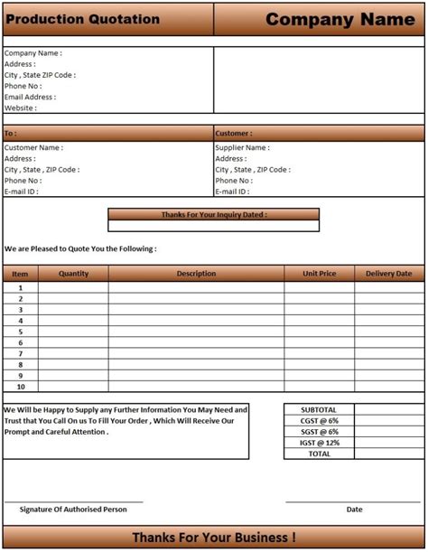 Civil Quotation Format In Excel Download Quotation Format In Excel