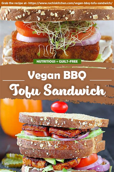 Vegan Bbq Tofu Sandwich Tofu Sandwich Ruchiskitchen