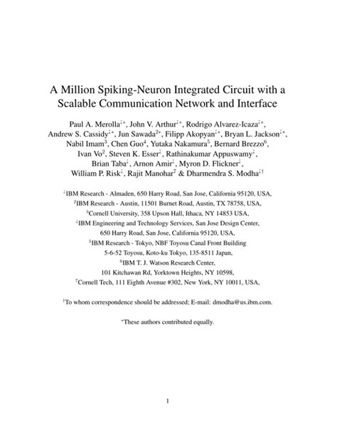 A Million Spiking Neuron Integrated Circuit With A