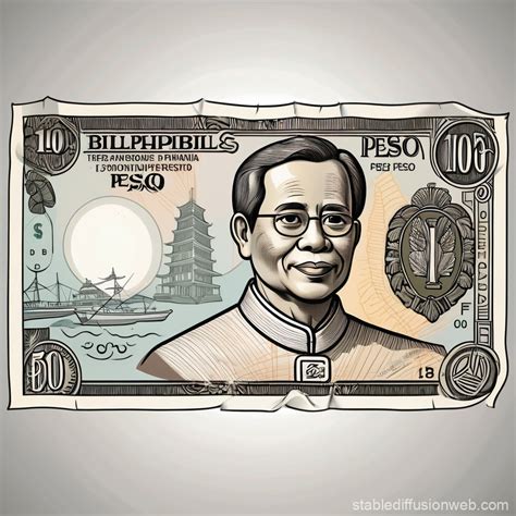 Philippine Peso Bill Cartoon Drawing Stable Diffusion Online
