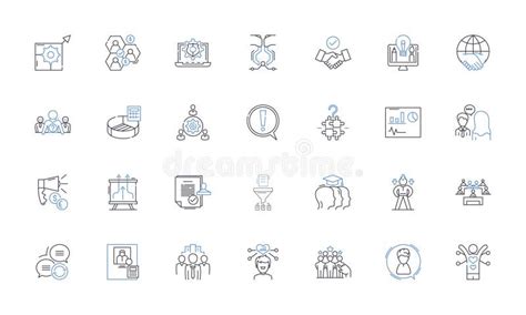 talent boosting line icons collection learning development growth