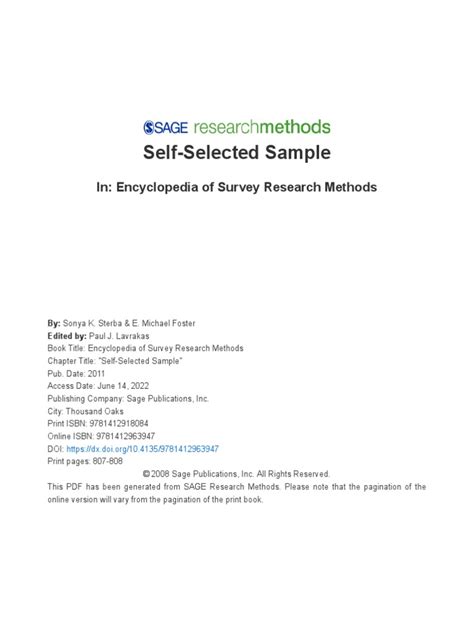 Encyclopedia Of Survey Research Methods Pdf Sampling Statistics Dependent And