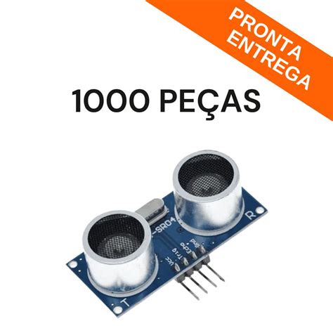 kit 1000 peças sensor de distância ultrassônico hc sr04 p arduíno