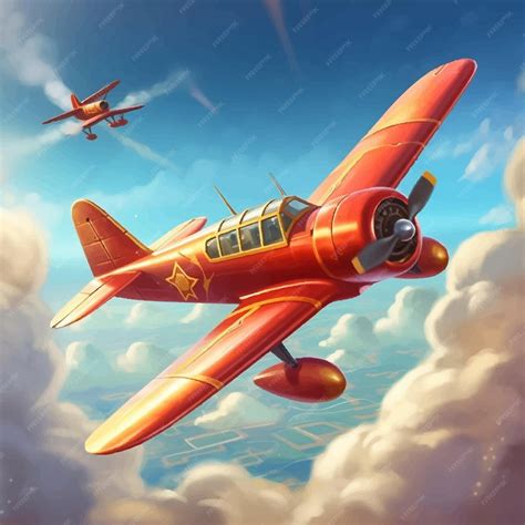 Premium Vector Red Plane In The Clouds