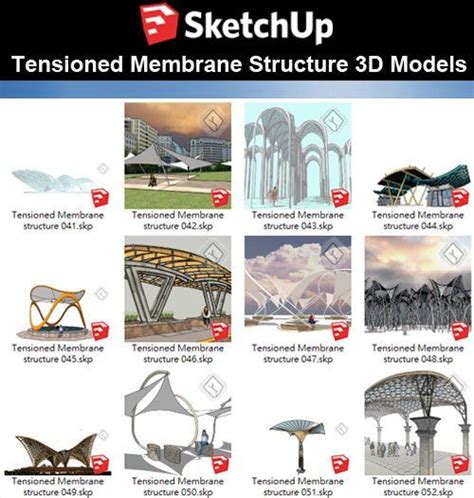Sketchup 3d Models19 Types Of Tensioned Membrane Structure Sketchup