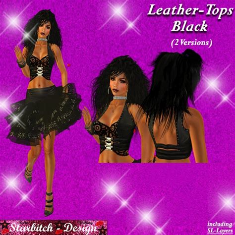 Second Life Marketplace Leather Top Black Including Omega Applier