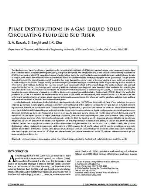Pdf Phase Distributions In A Gas Liquid Solid Circulating Fluidized Bed Riser