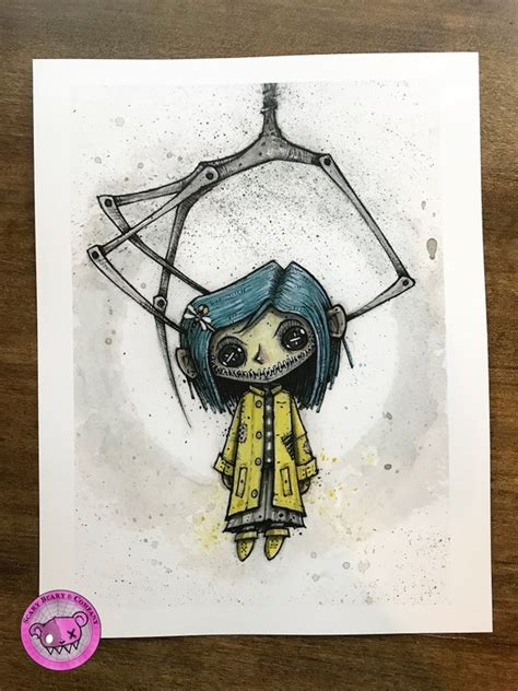 Coraline Drawing Button Eyes
