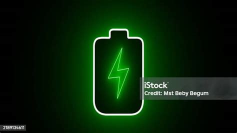 번개 깜박임 밝은 볼트 기호 녹색 네온 반짝이는 배터리 충전 아이콘 빛나는 녹색 배경이 있는 배터리 상태 표시 0명에 대한 스톡 벡터 아트 및 기타 이미지 Istock