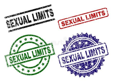 Scratched Textured Sexual Limits Seal Stamps Stock Vector