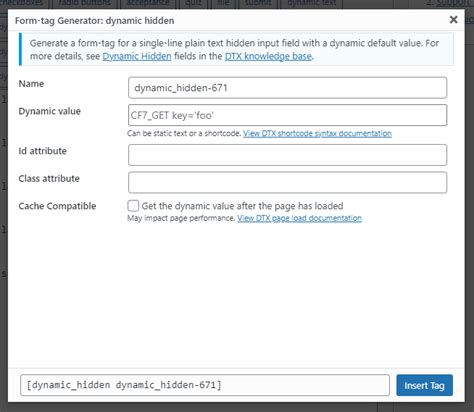 Dynamic Hidden Form Tag Contact Form 7 Dynamic Text Extension