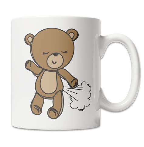 Farting Teddy Bear Mug Cute Teddy Bear Mug Funny Teddy Etsy