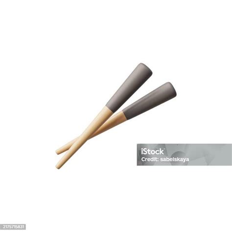 흰색 배경에 검은 색으로 그려진 3d 대나무 젓가락의 벡터 일러스트 레이 션 3차원 형태에 대한 스톡 벡터 아트 및 기타 이미지 3차원 형태 개인 장식품 검은색