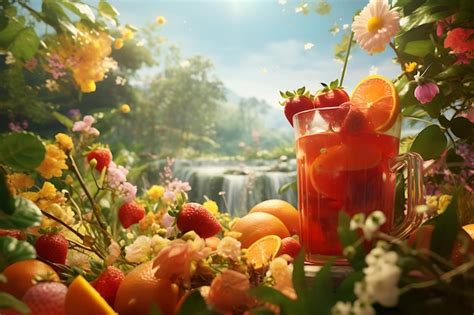Premium Ai Image Sip Of Paradise Indulging In The Sweetness Of Juice