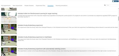 Models Library And Template Experiments Hbp Neurorobotics Platform