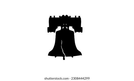 Liberty Bell Silhouette Set Of Liberty Bell Silhouette Vector Image