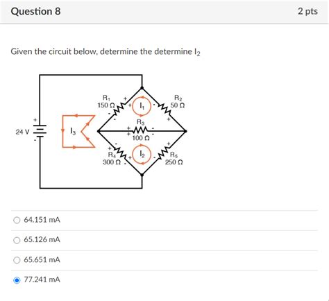 solved question 8 2 pts given the circuit below determine