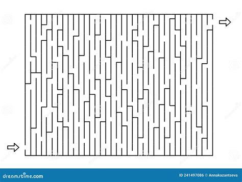 Rectangle Labyrinth With Entry And Exit Line Maze Game Medium