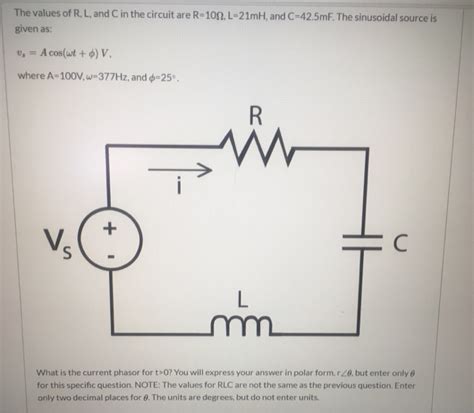 Solved The Values Of R L And C In The Circuit Are R 102 Chegg Com