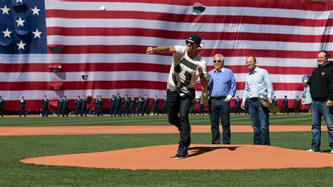 Tom Brady Throws Out The First Pitch For Red Sox Opener