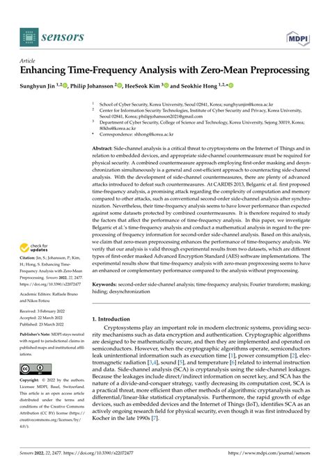 Pdf Enhancing Time Frequency Analysis With Zero Mean Preprocessing