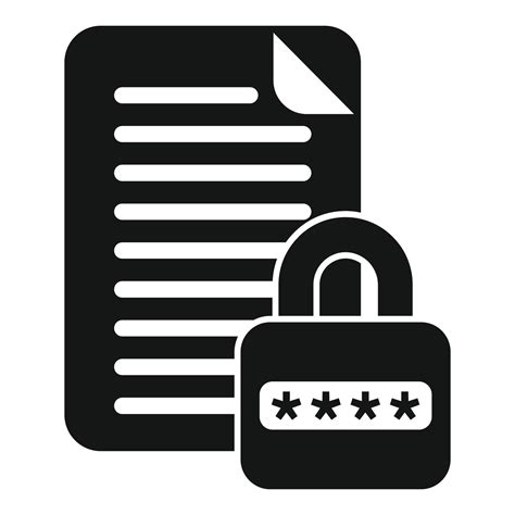 Document Password Protection Icon Simple Vector Personal Mobile