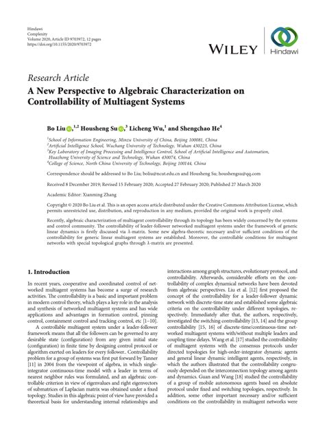 Pdf A New Perspective To Algebraic Characterization On