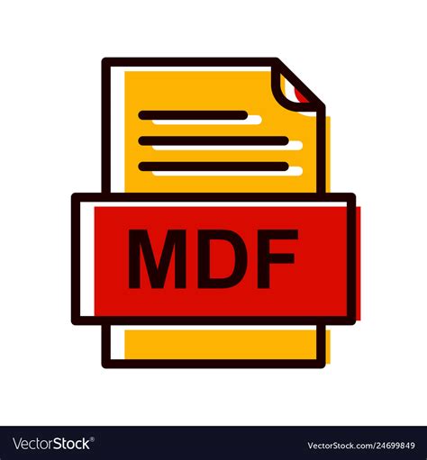 mdf file document icon royalty free vector image