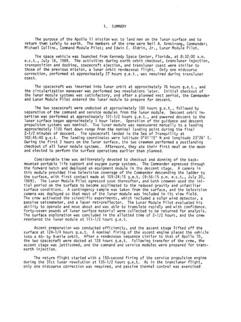 Summary Apollo 11 Short Script Pdf Apollo Lunar Module Apollo Program
