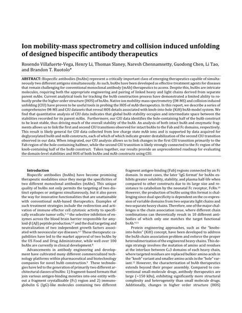 Pdf Ion Mobility Mass Spectrometry And Collision Induced Unfolding Of