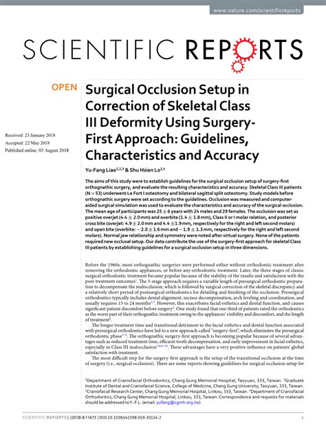 Pdf Surgical Occlusion Setup In Correction Of Skeletal Class Iii