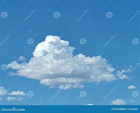 Shaped Cumulonimbus Clouds Floating In The Beautiful Blue Sky Stock