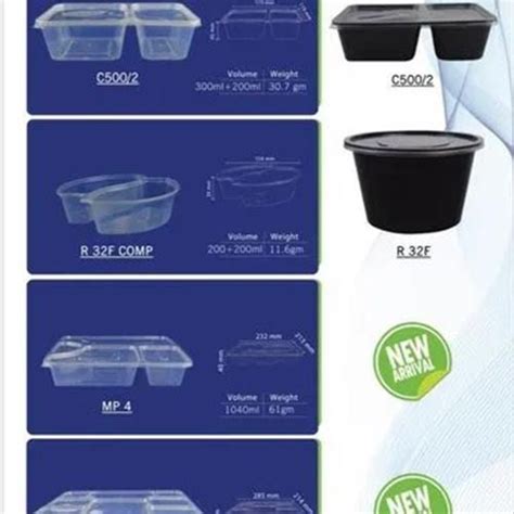 Disposable Plastic Bento Box 250 Ml Multicolour Tamper Proof Food